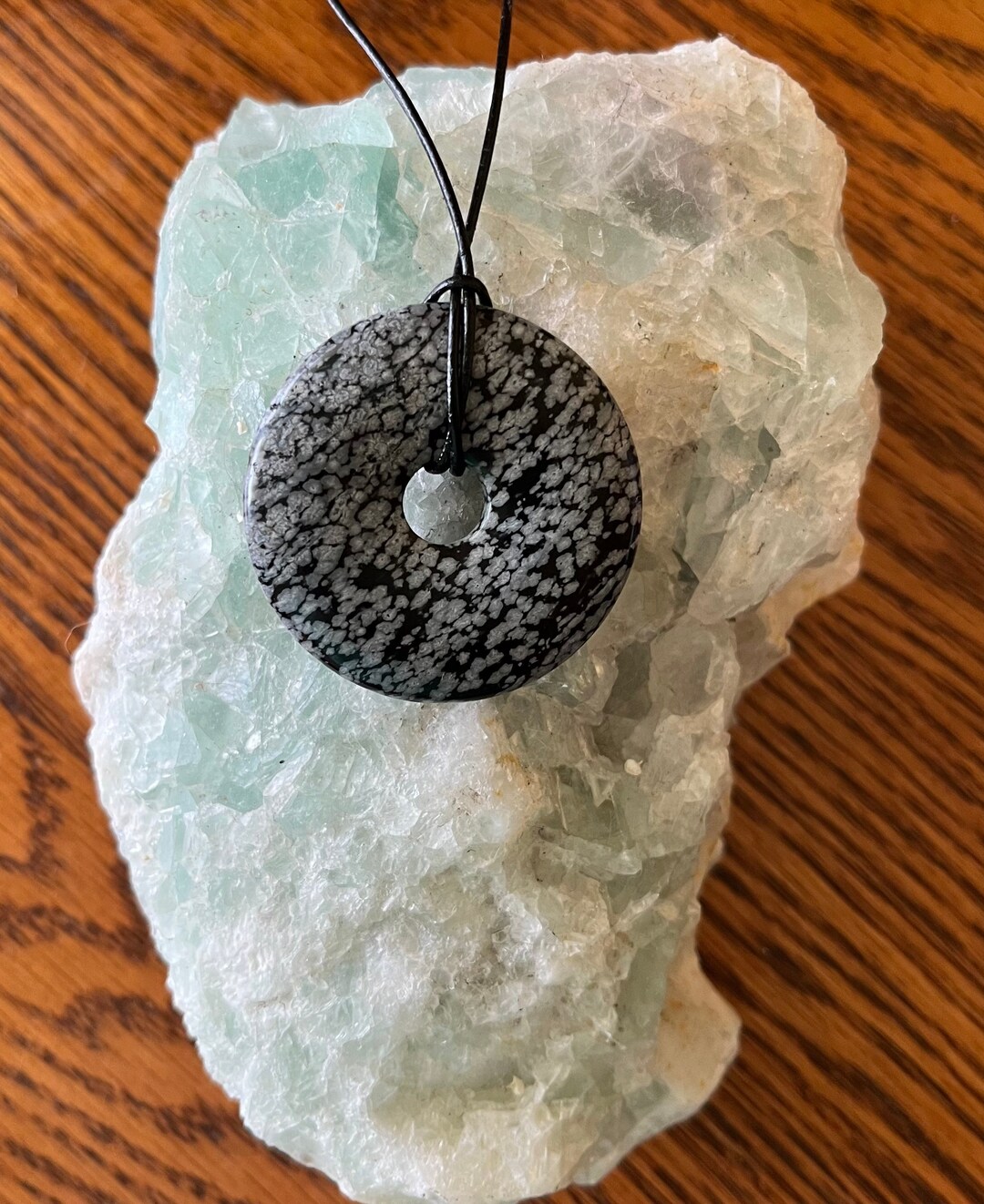 Snowflake Obsidian Pendant - Etsy