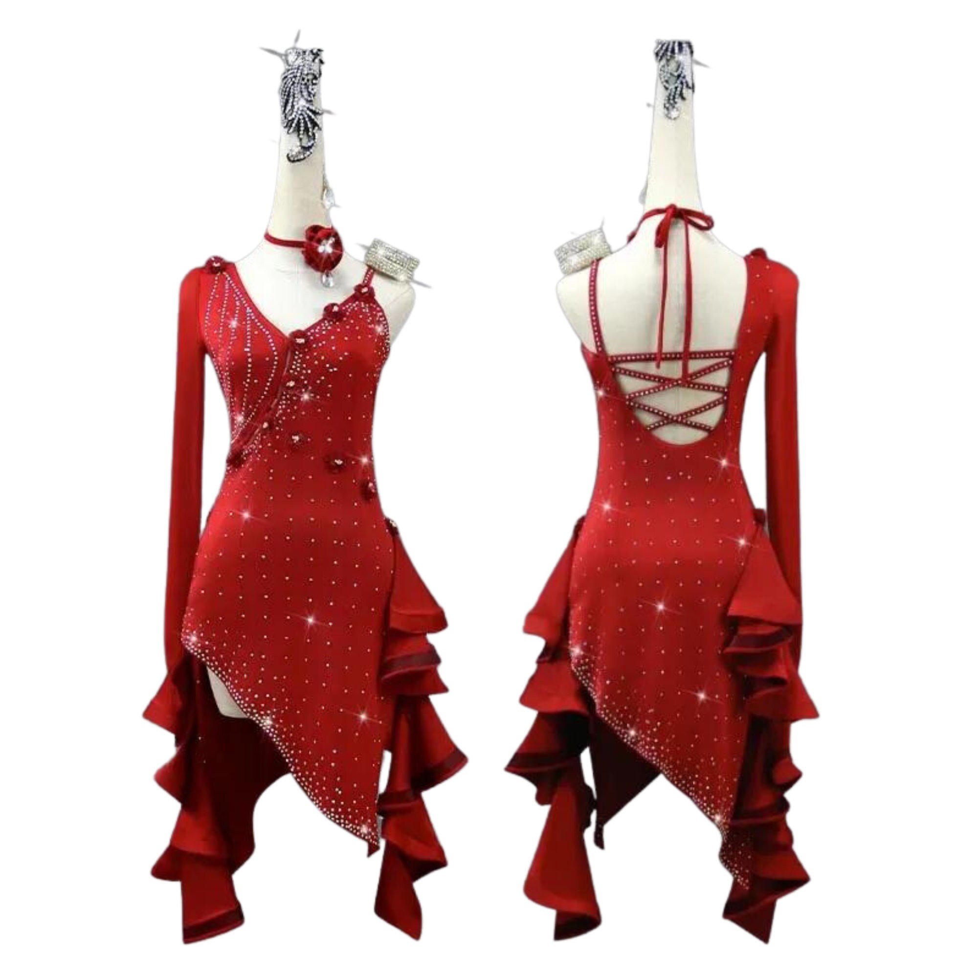 Latin Dance Competition ,women's Dance Dress, Customized Ribbon Dress ...