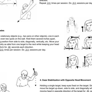 Vestibular Examination & Treatment, and Hypofunction Home Exercises - Etsy