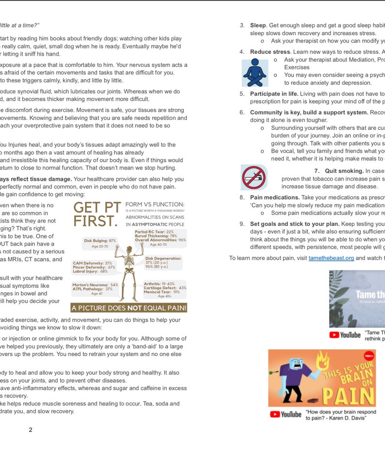 Pain Neuroscience Education Patient Handout - Etsy
