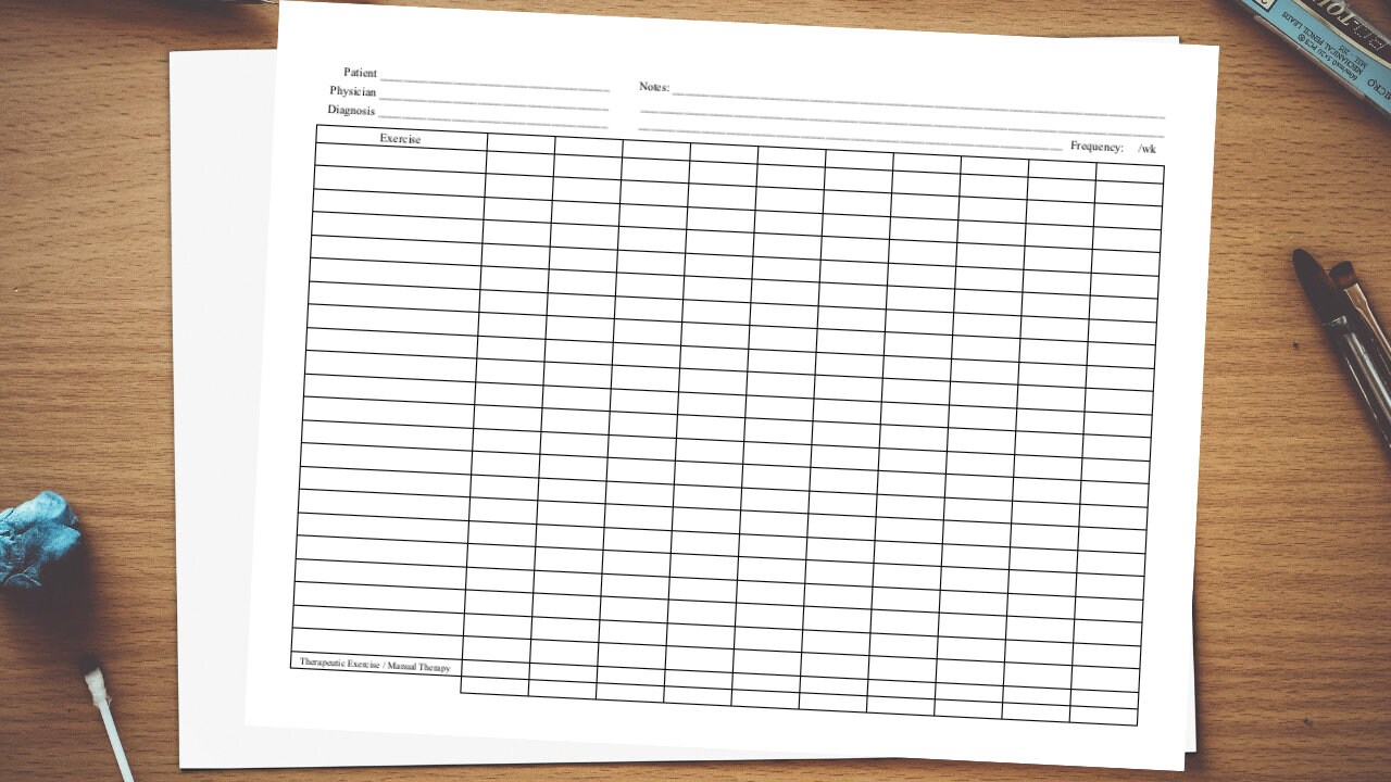 Exercise Flowsheet - Etsy