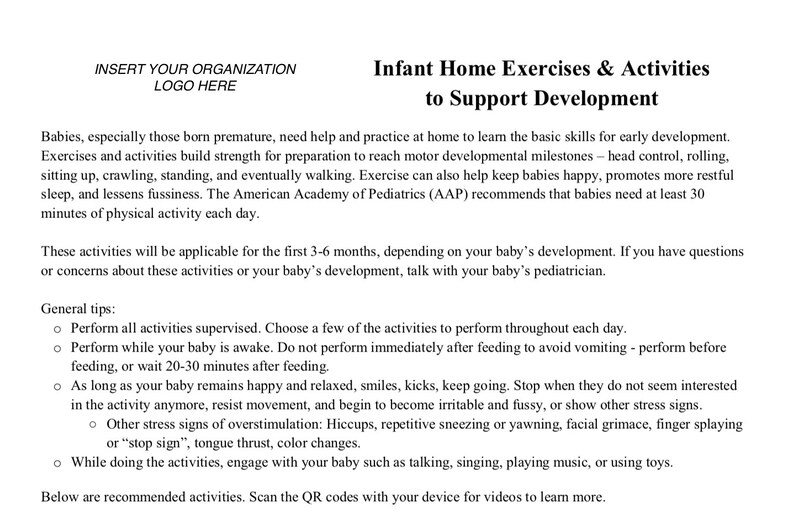 Newborn Home Exercises & Activities Handouts - Etsy