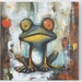 Whimsical Frog Art Print Canvas Frog Wall Art Frog Office Art Canvas ...