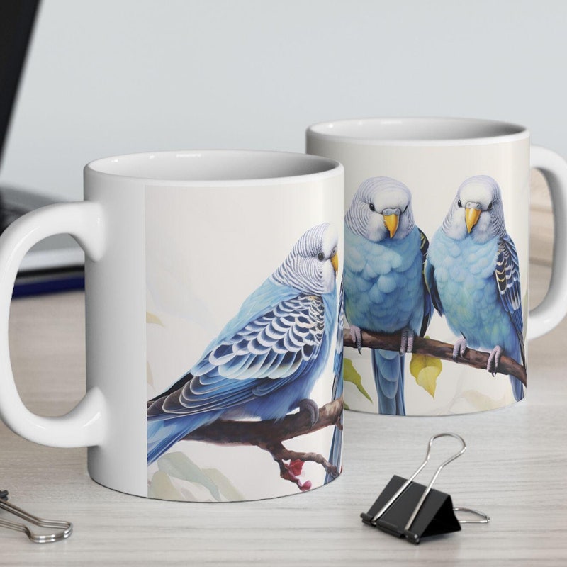 Blue Budgie Parakeet Mug - Etsy