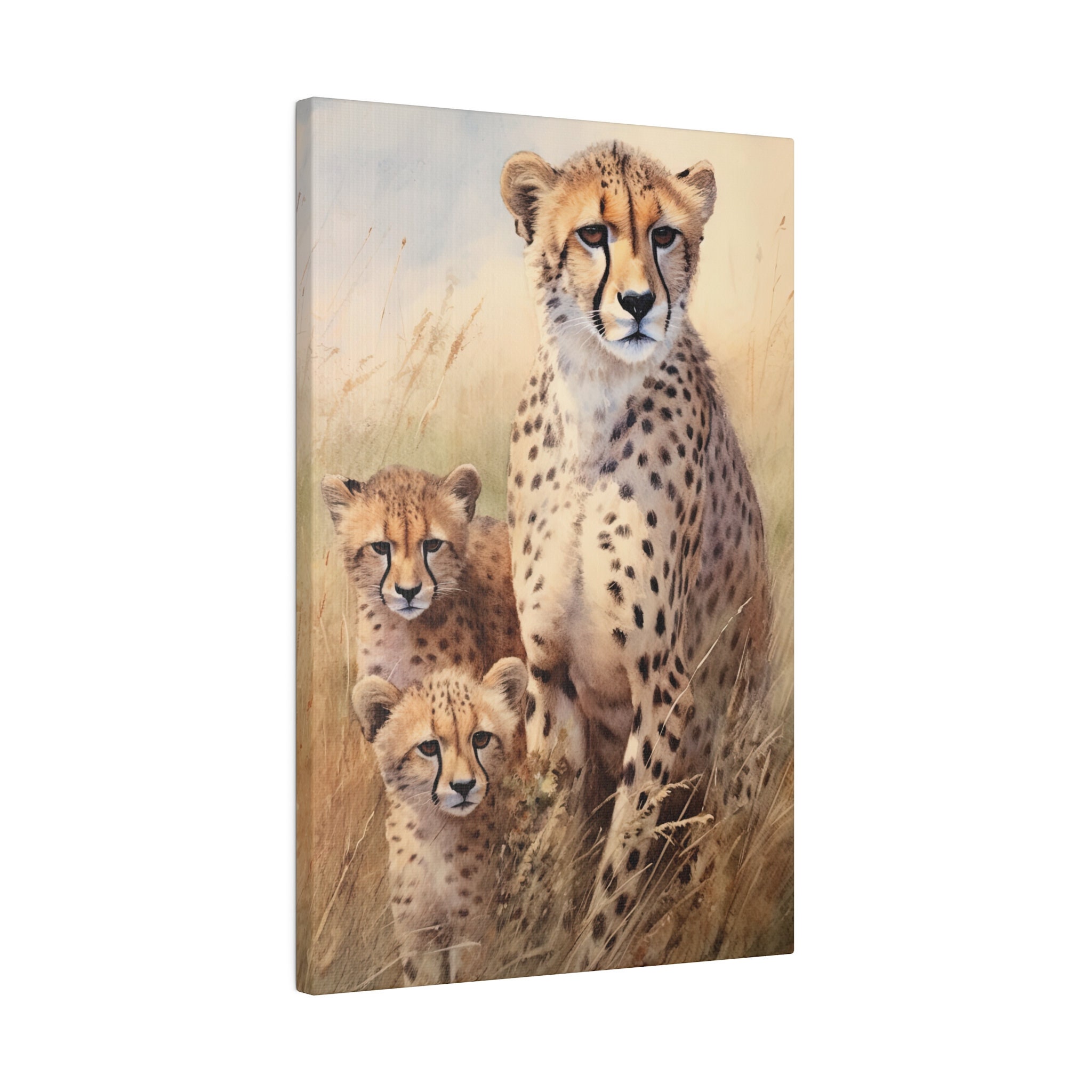 Cheetah Watercolor Canvas Cheetah Wall Art Cheetah Office Art - Etsy