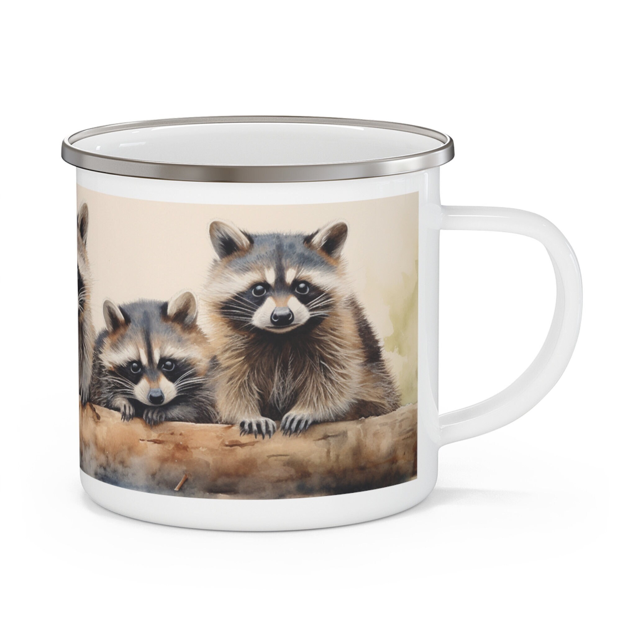 Raccoon Enamel Mug 12 Oz. Raccoon Lover Gift, Enamel Racoon Mug, Enamel ...