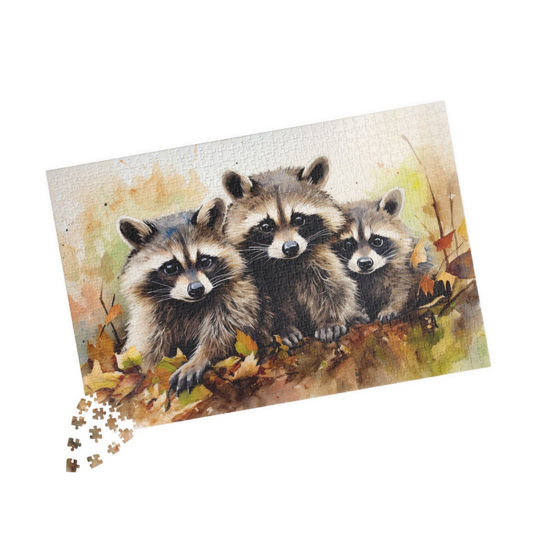 Raccoon Puzzle (110, 252, 500, 1014-piece) Raccoon Gifts, Racoon Gift ...