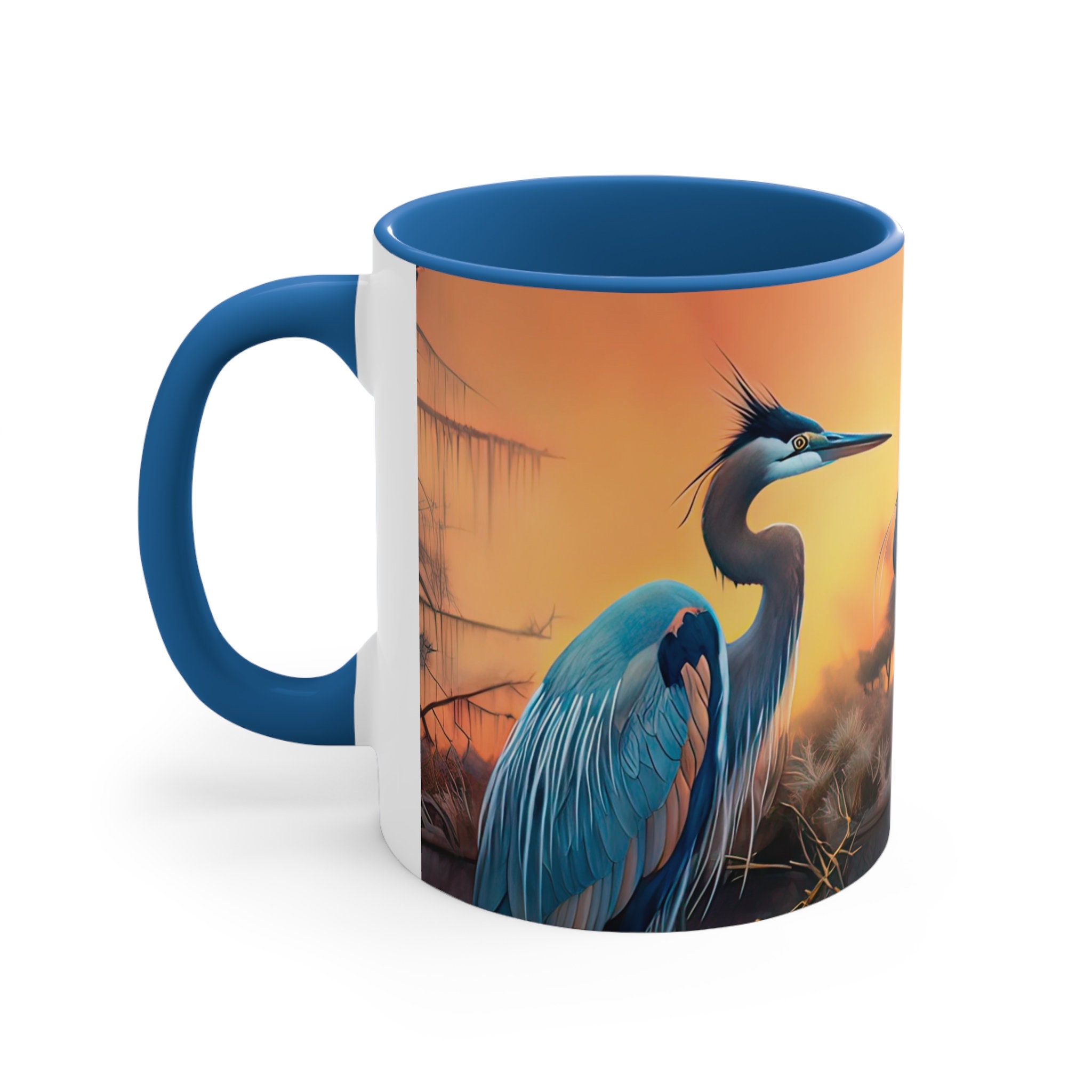 Blue Herons at Dawn Coffee Mug Bird Lover Coffee Mug Blue - Etsy