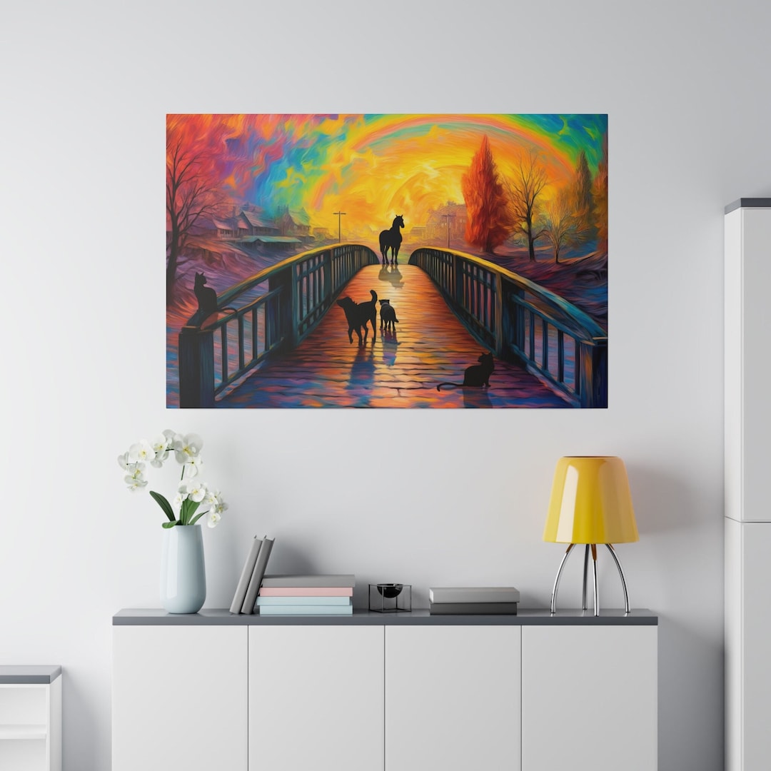 Rainbow Bridge Canvas Rainbow Bridge Gift Pets Memorial Gifts Pets ...