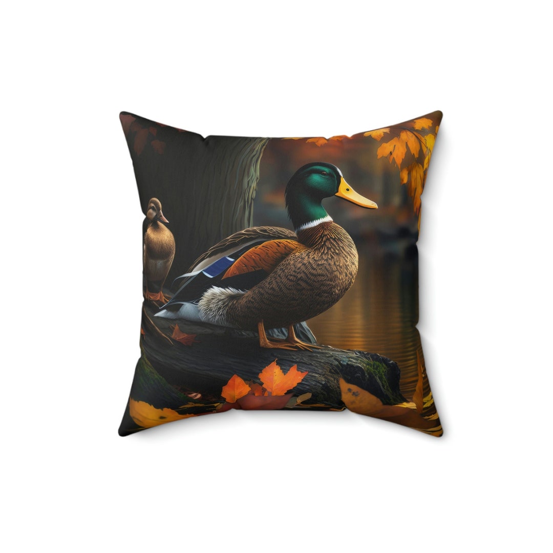 Mallard Duck Faux Suede Pillow Mallard Duck Pillow Duck Home Decor Duck ...
