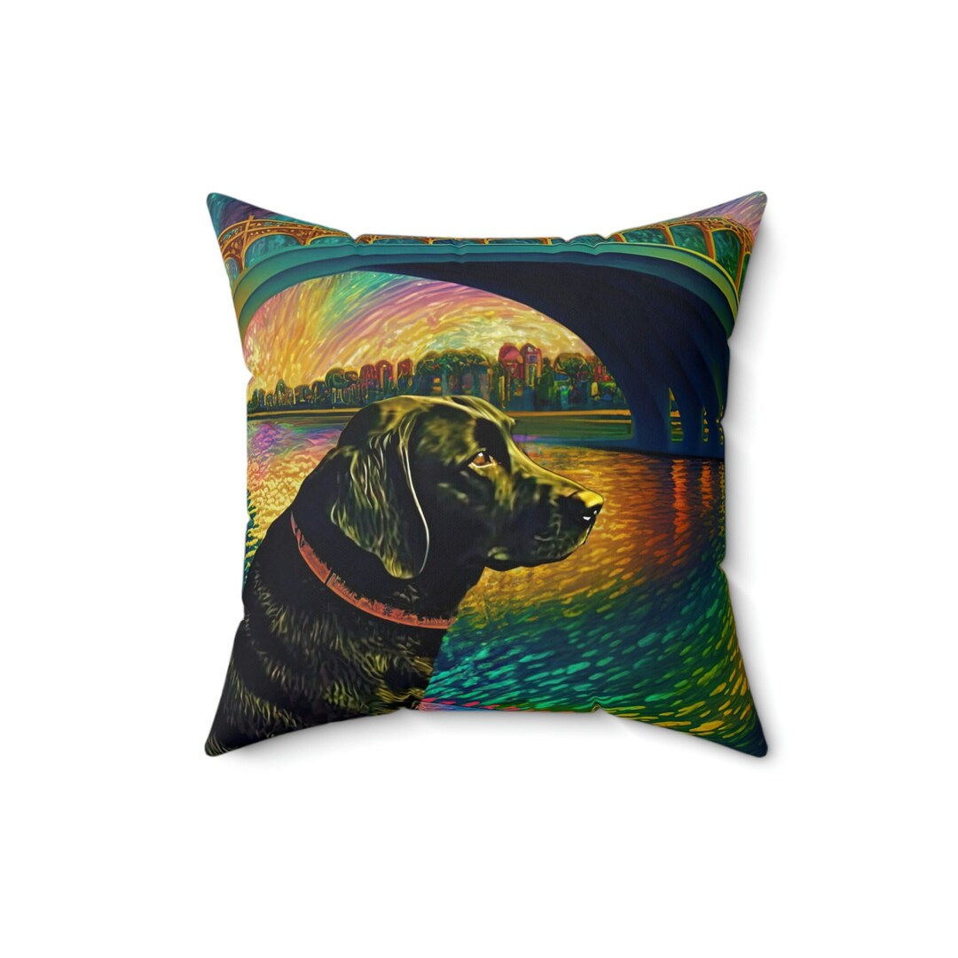 Black Labrador Retriever Pillow Black Labrador Retriever Gift Black Lab ...