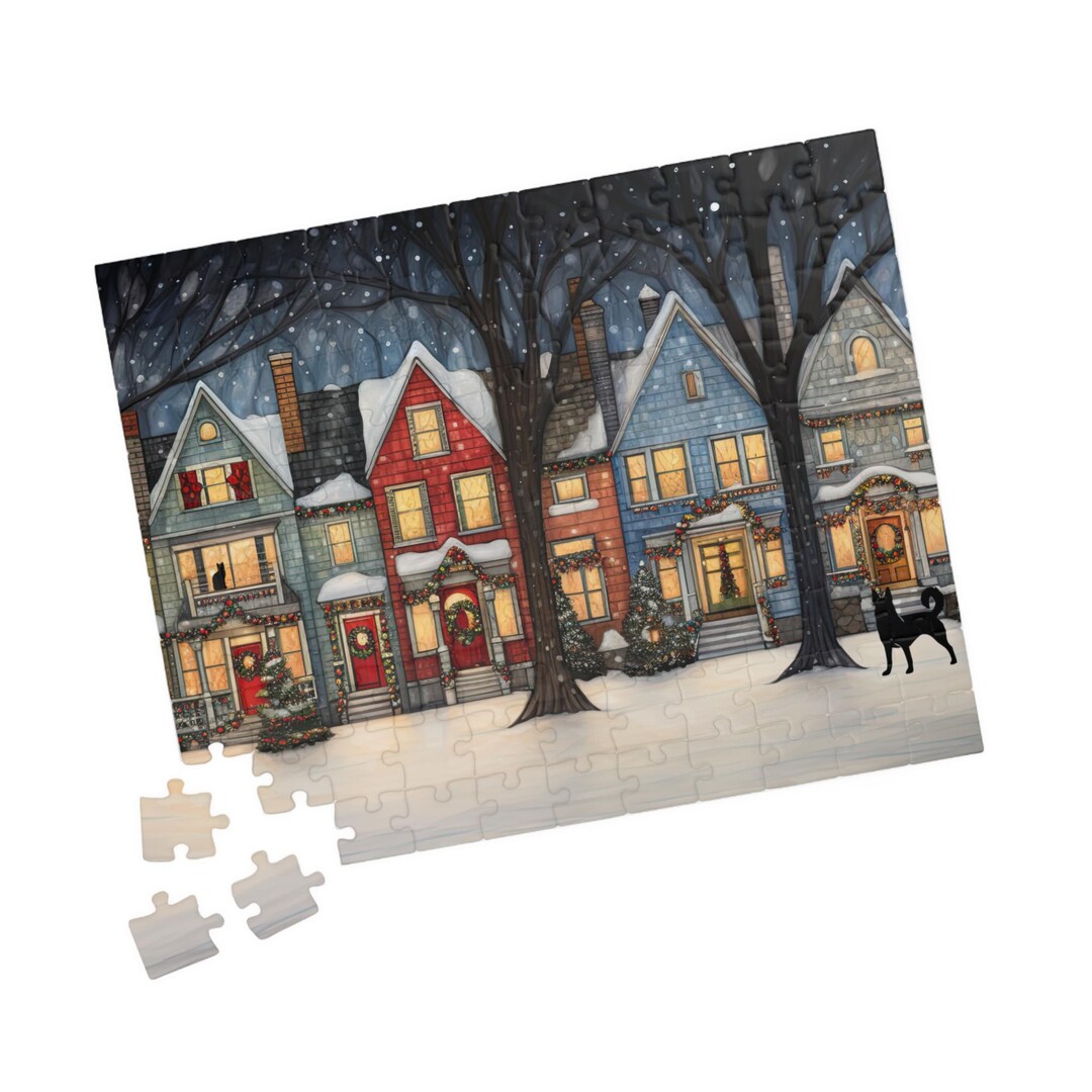 Christmas Village Puzzle (110, 252, 500, 1014-piece) Family Puzzle ...
