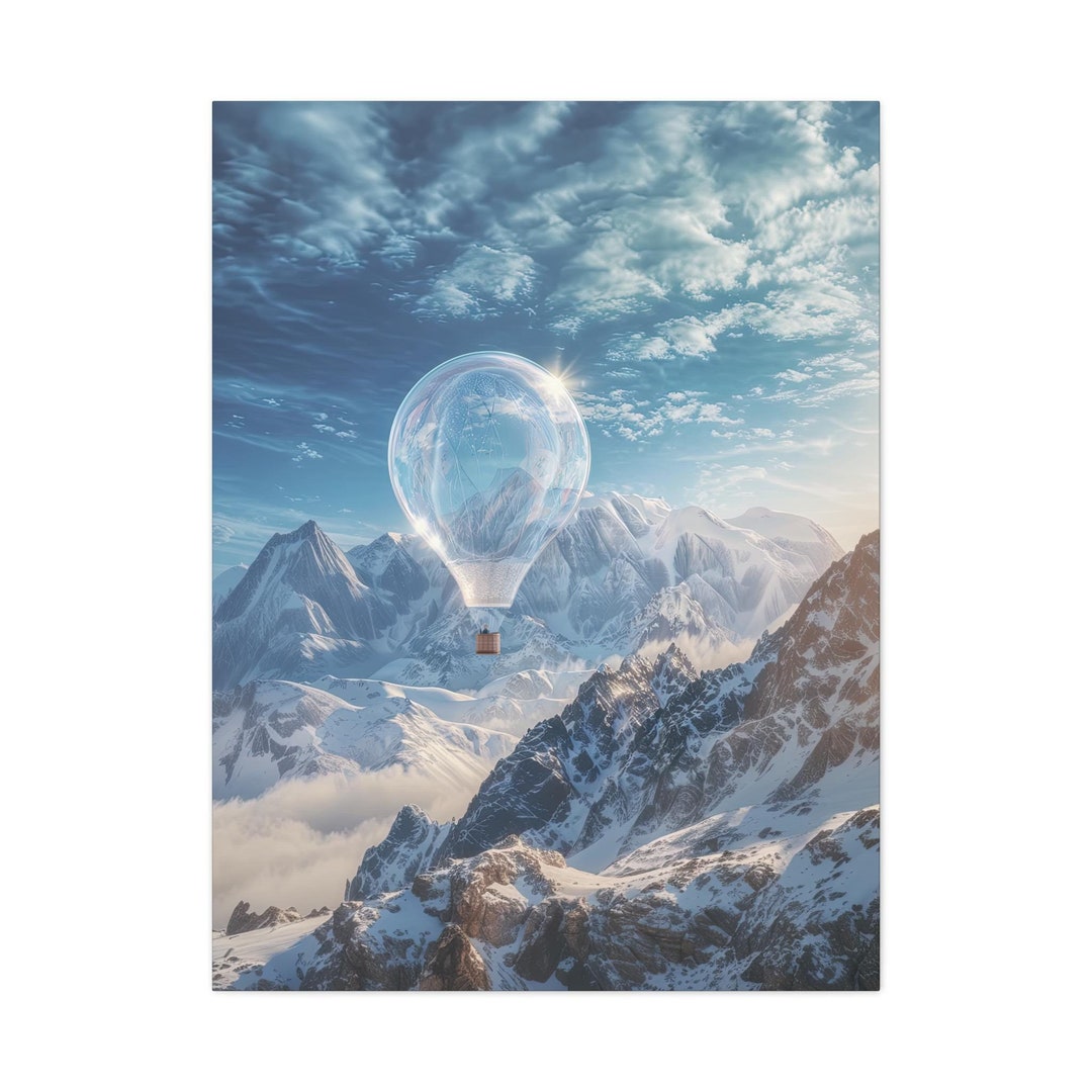 Surreal Soap Bubble Hot Air Balloon Wall Art Canvas , Stretched, 1.25 ...
