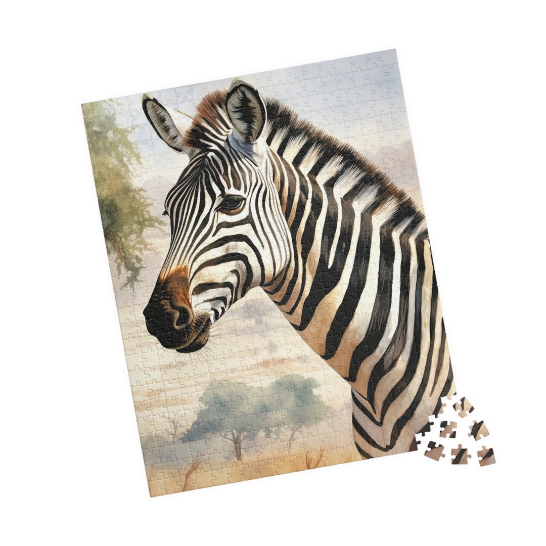 Zebra Puzzle (110, 252, 500, 1014-piece) Zebra Gift, Zebra Lover Gift ...