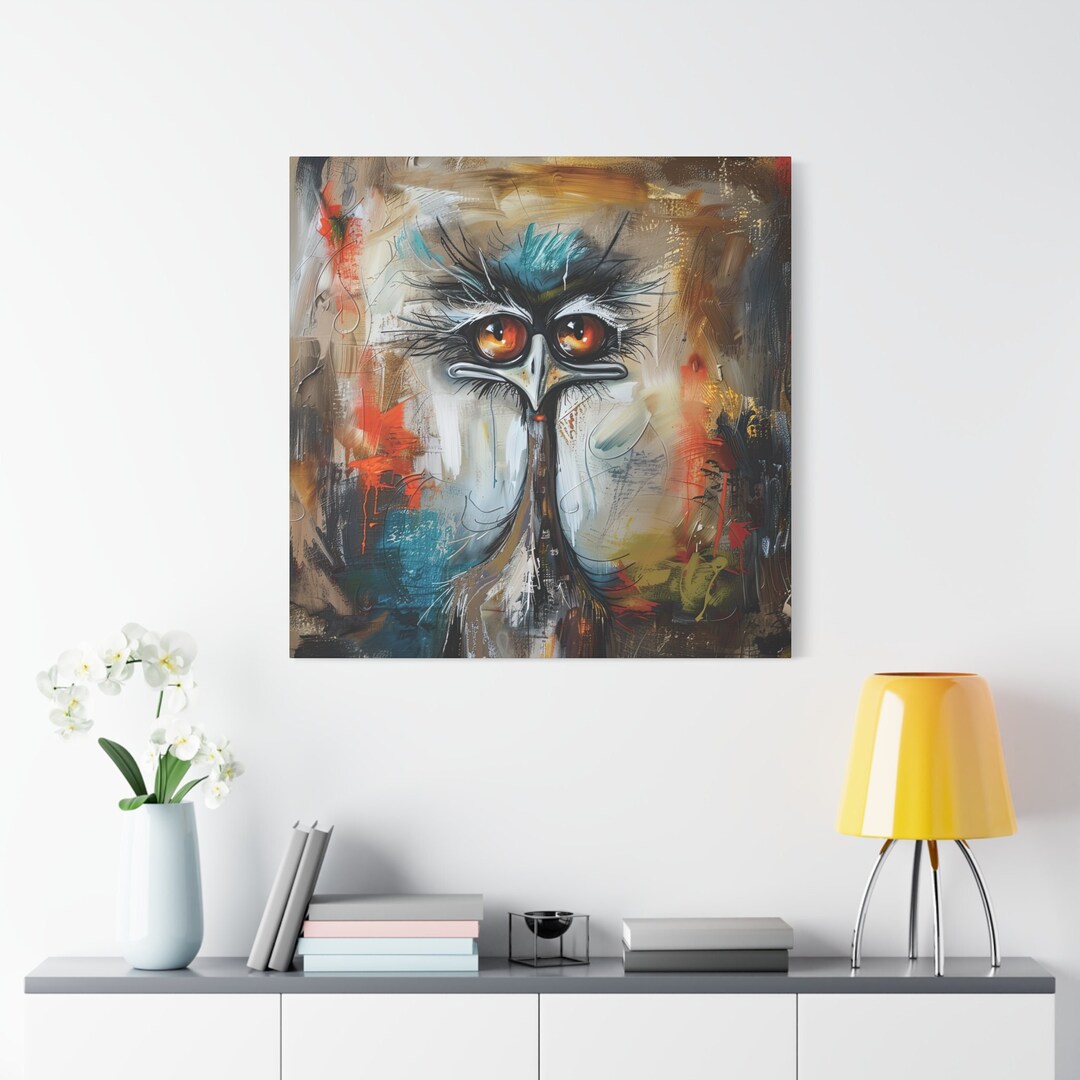 Whimsical Emu Canvas Print: Colorful Abstract Bird Wall Art - Etsy