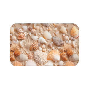 Sea Shell Bath Mat Seashell Home Decor Sea Shell Cabin Decor Seashell ...