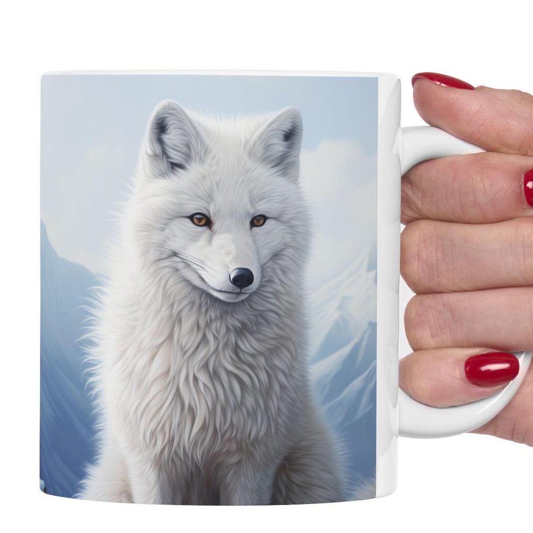 Artic Fox Coffee Mug, 11 or 15 Oz Ceramic Fox Lover Gift Fox Coffee Cup ...