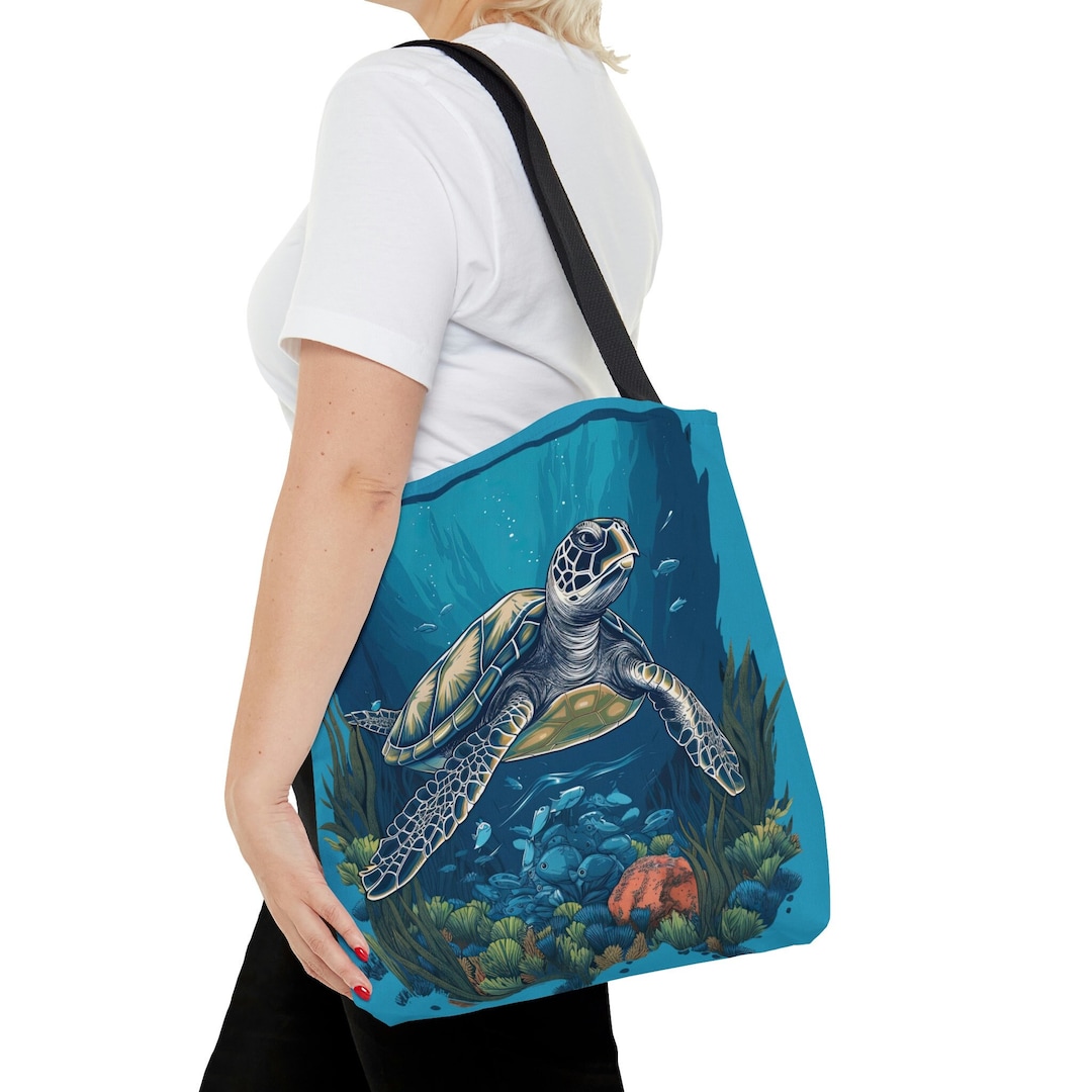 Sea Turtle Tote Bag Sea Turtle Totebag Sea Turtle Lovers Gifts Sea ...