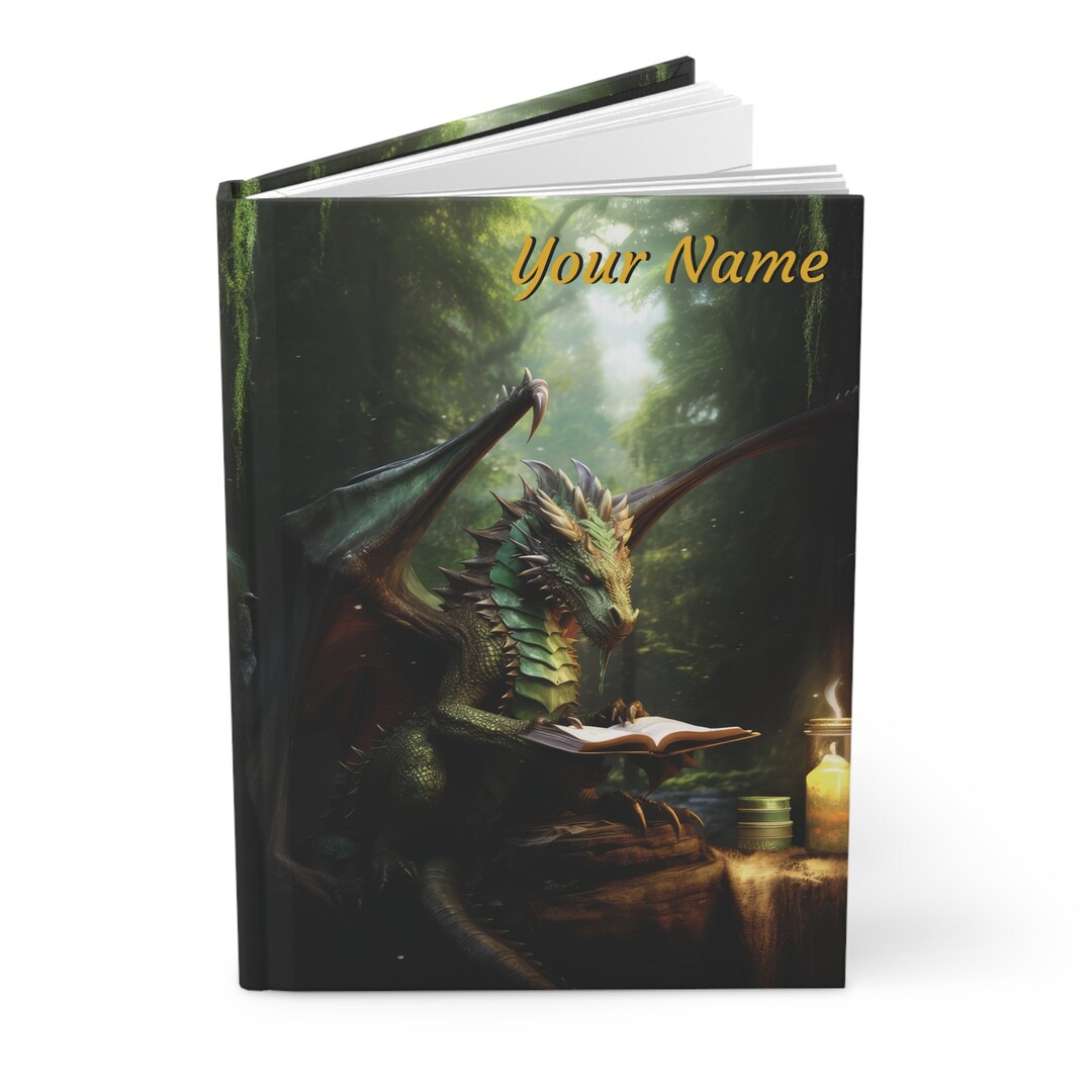 Personalized Dragon and Books Journal Notebook Dragon Lover Gifts ...
