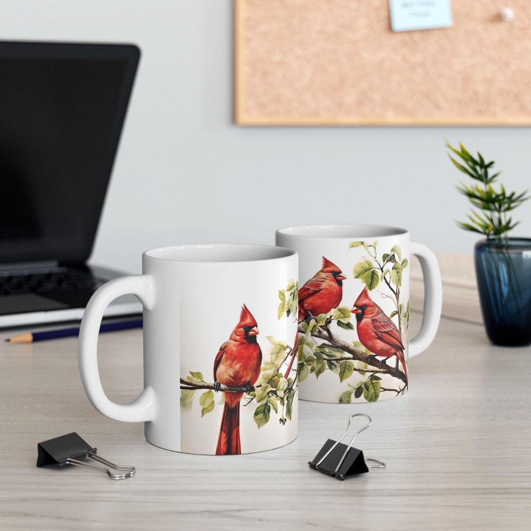 Cardinal Coffee Mug, 11 or 15 Oz. Bird Gift Cardinal Coffee Cup ...