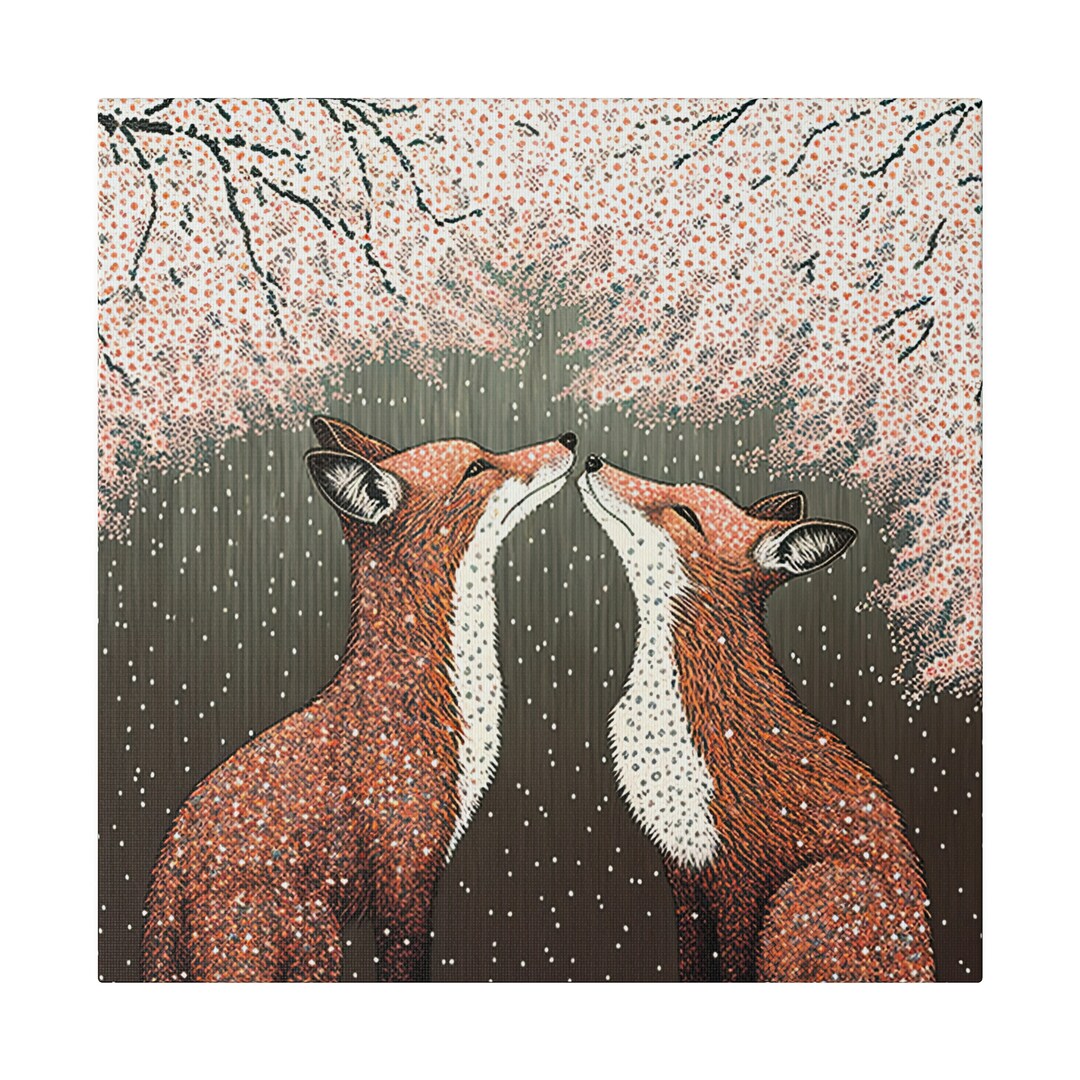 Foxes Canvas Fox Home Decor Fox Office Decor Fox Man Cave Decor Fox ...