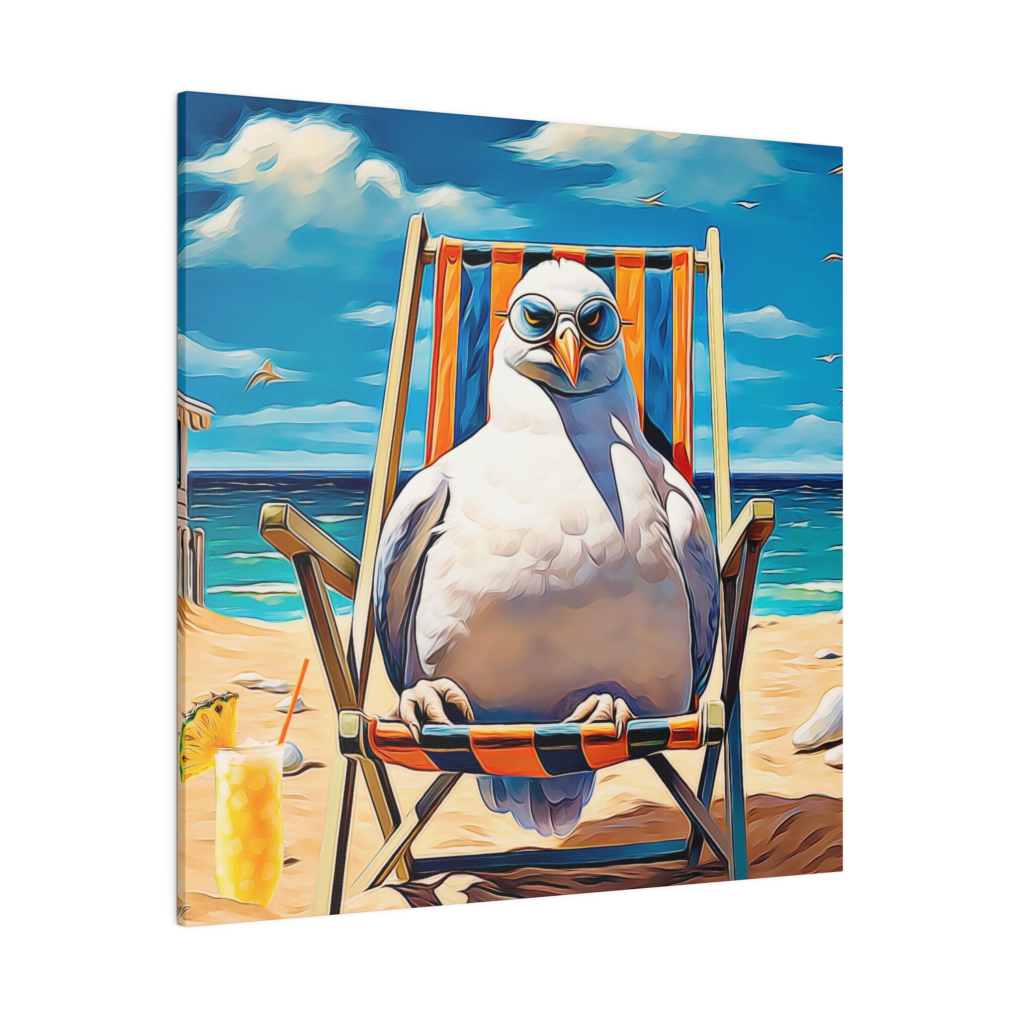 Fun Beach Seagull Canvas Print Seagull Bird Wall Art Seagull Beach ...