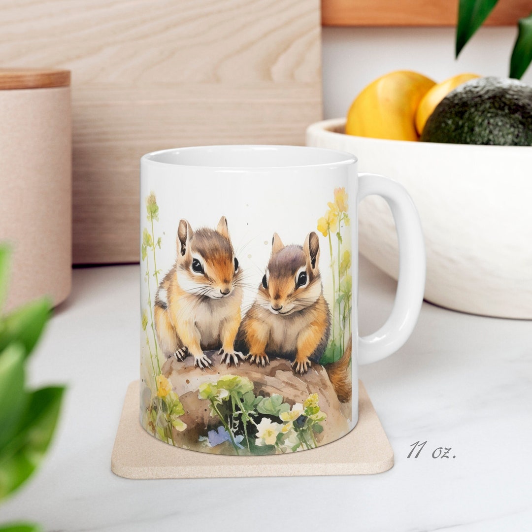 Watercolor Chipmunk Coffee Mug 11 Oz. and 15 Oz. Chipmunk Lover Gifts ...
