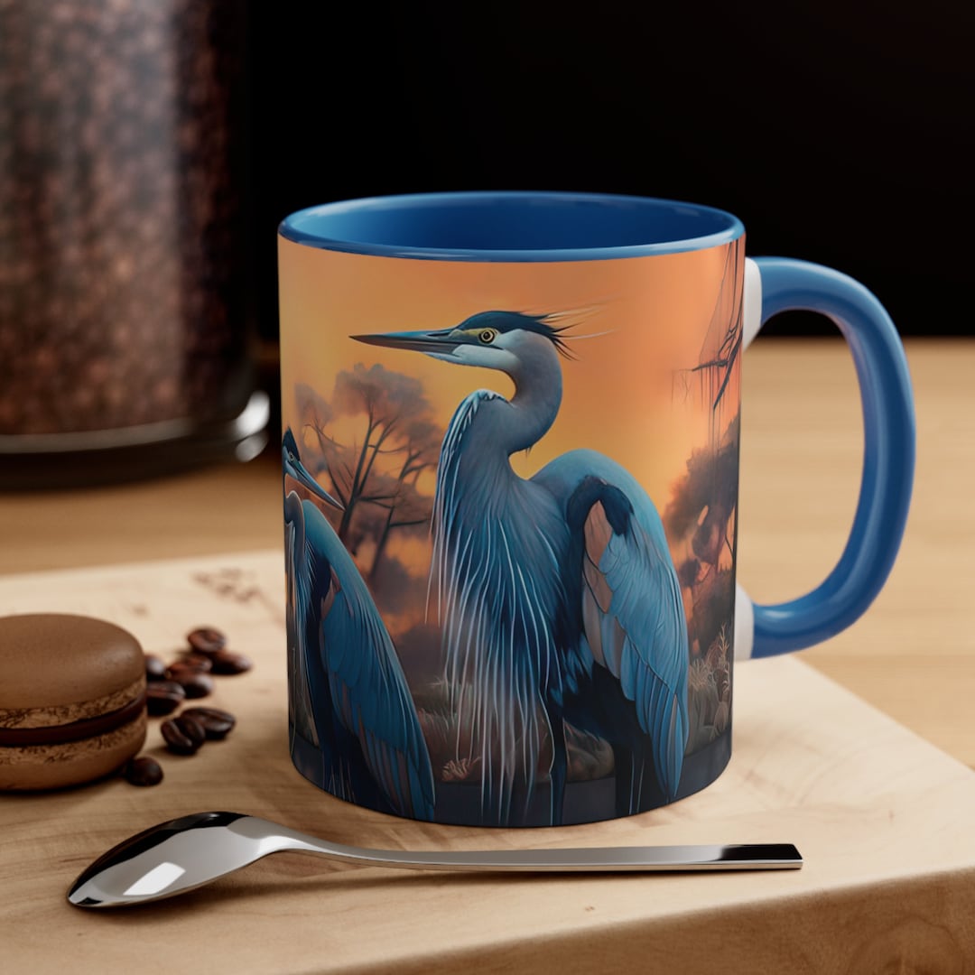 Blue Herons at Dawn Coffee Mug Bird Lover Coffee Mug Blue Heron Gifts ...