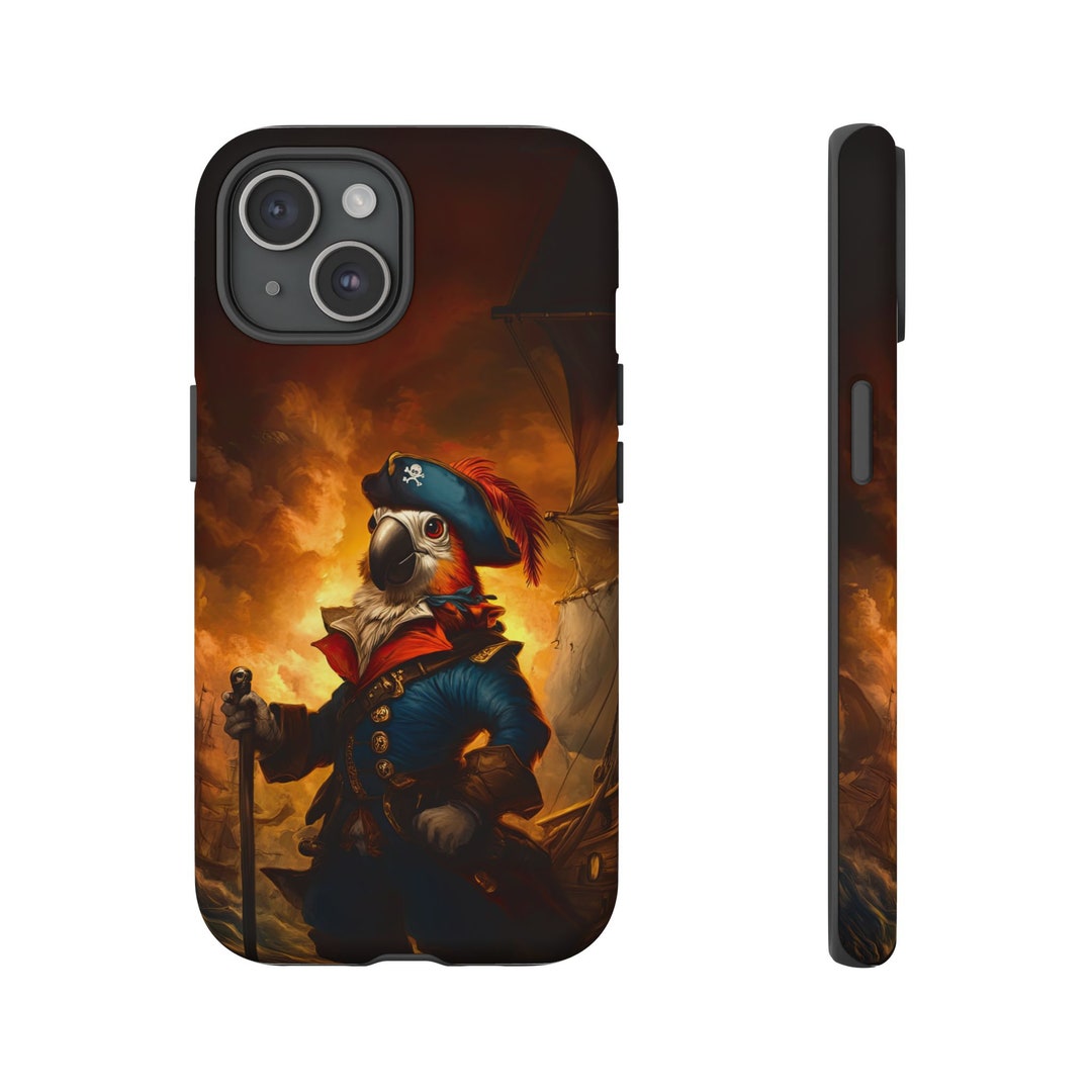 Whimsical Pirate Parrot Phone Case iPhone Pixel and Galaxy Tough Case ...