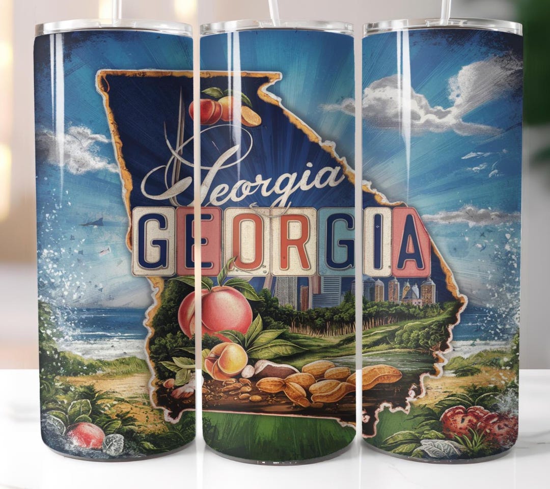 Georgia Sublimation Design for 20oz Skinny Tumbler, Digital Download ...