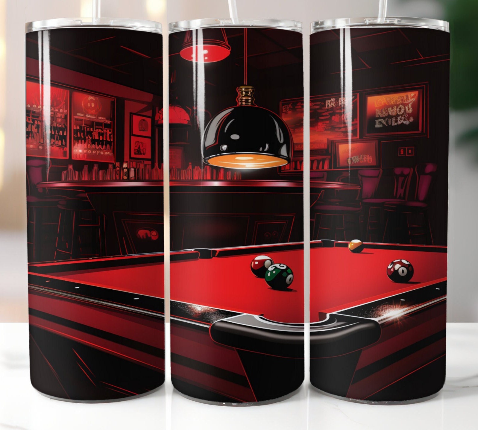 Billiard, Pool Table, Retro Lounge Billiard Table, 70's Vibe , Neon ...