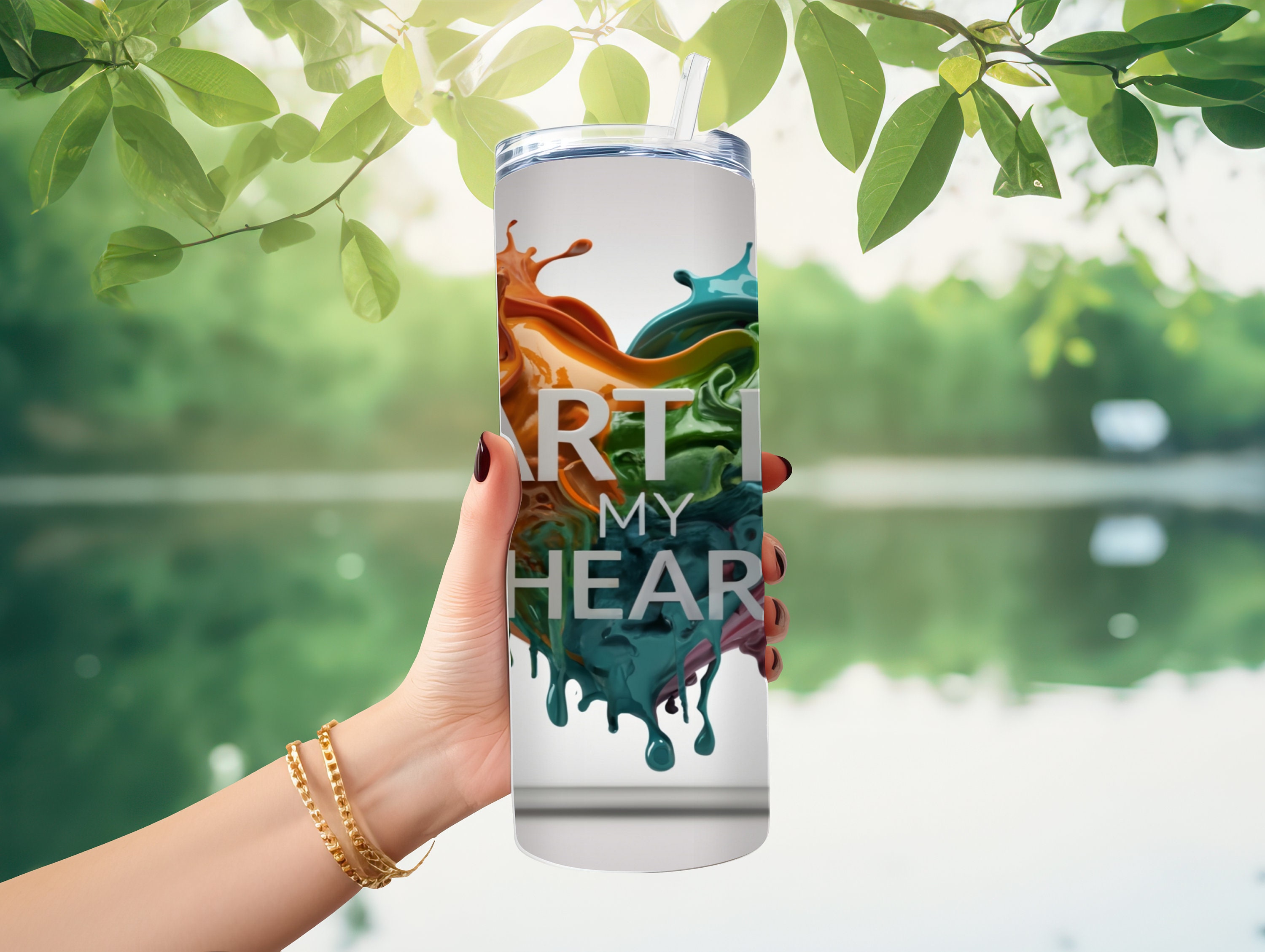 Artist Tumbler PNG Artist Sublimation Design 20oz Skinny Tumbler Wrap ...