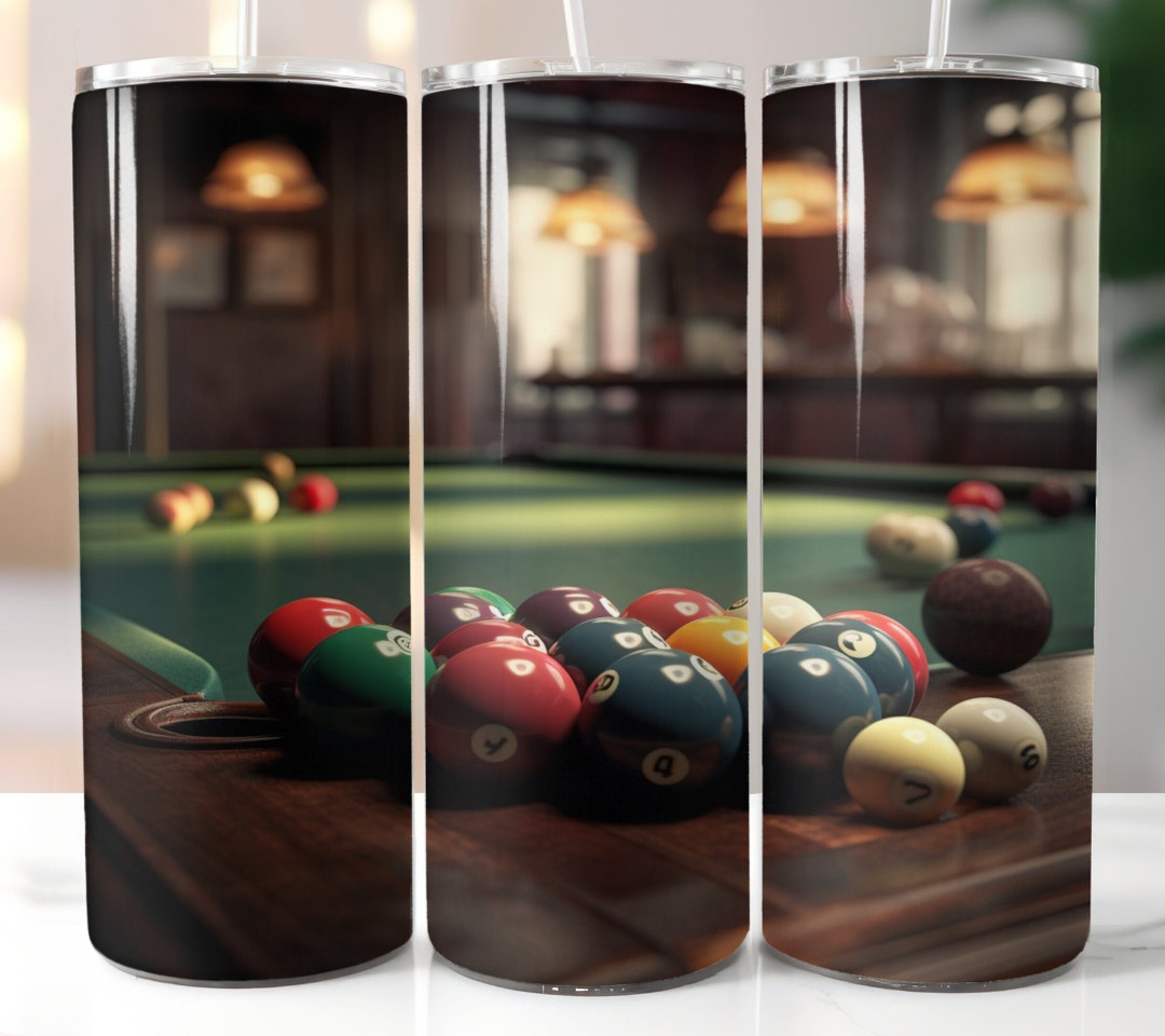 Billiard, Pool Balls, 8 Ball, Ready to Press, Sublimation 20oz STRAIGHT ...
