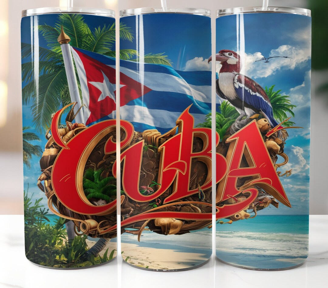 Cuba Flag Tumbler Wrap PNG: 20 Oz Skinny Sublimation Design (digital ...