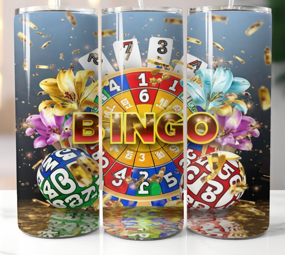 Bingo Tumbler Wrap PNG: 20oz Skinny Sublimation Design (digital ...