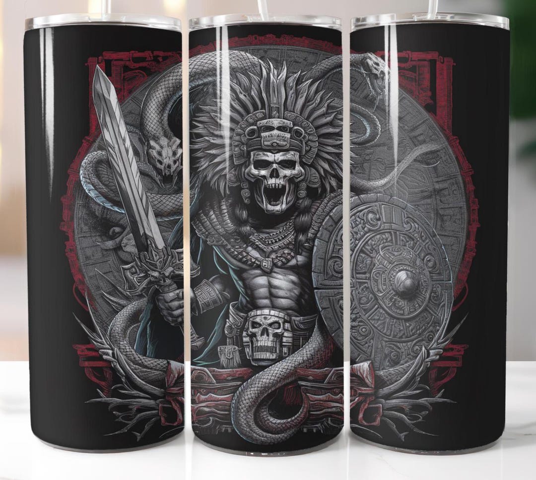 Aztec Warrior Tumbler Template | Guerrero Azteca Sublimation Downloads ...