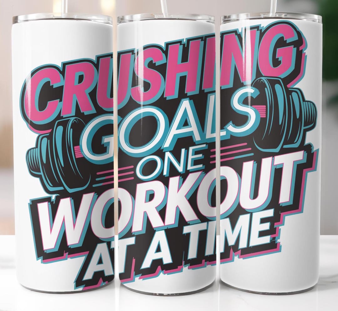 Fitness Tumbler Wrap: Gym Life Sublimation Design (20 Oz, Straight ...