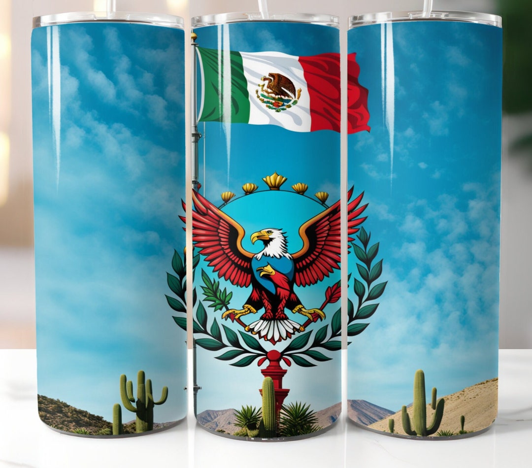 Mexican Flag 20 Oz Tumbler Wrap PNG: Cinco De Mayo Design (digital ...