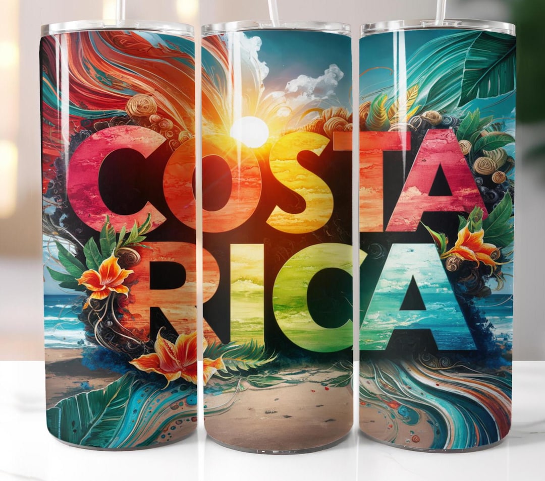 Costa Rica Floral Tumbler Design: 20oz Skinny Sublimation (digital ...