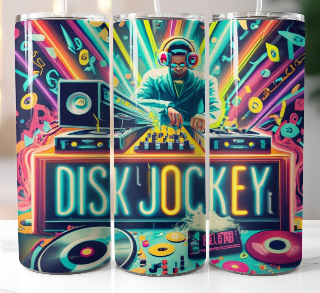 DJ Tumbler Wrap: Grungy Music Sublimation Design (20oz Skinny) (digital ...
