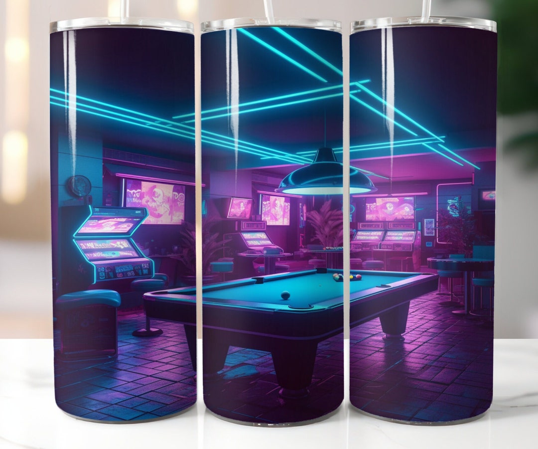 Pool Table Billiards 9 Ball Green Sublimation Design 20oz Skinny ...