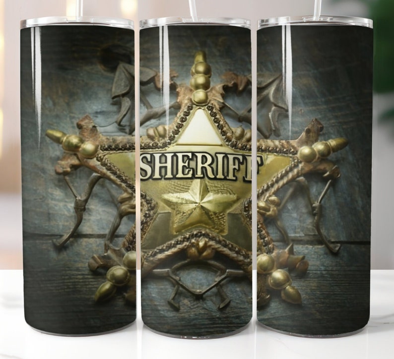 Sheriff Law Enforcement 20 Oz Skinny Sublimation Tumbler Wrap Digital ...