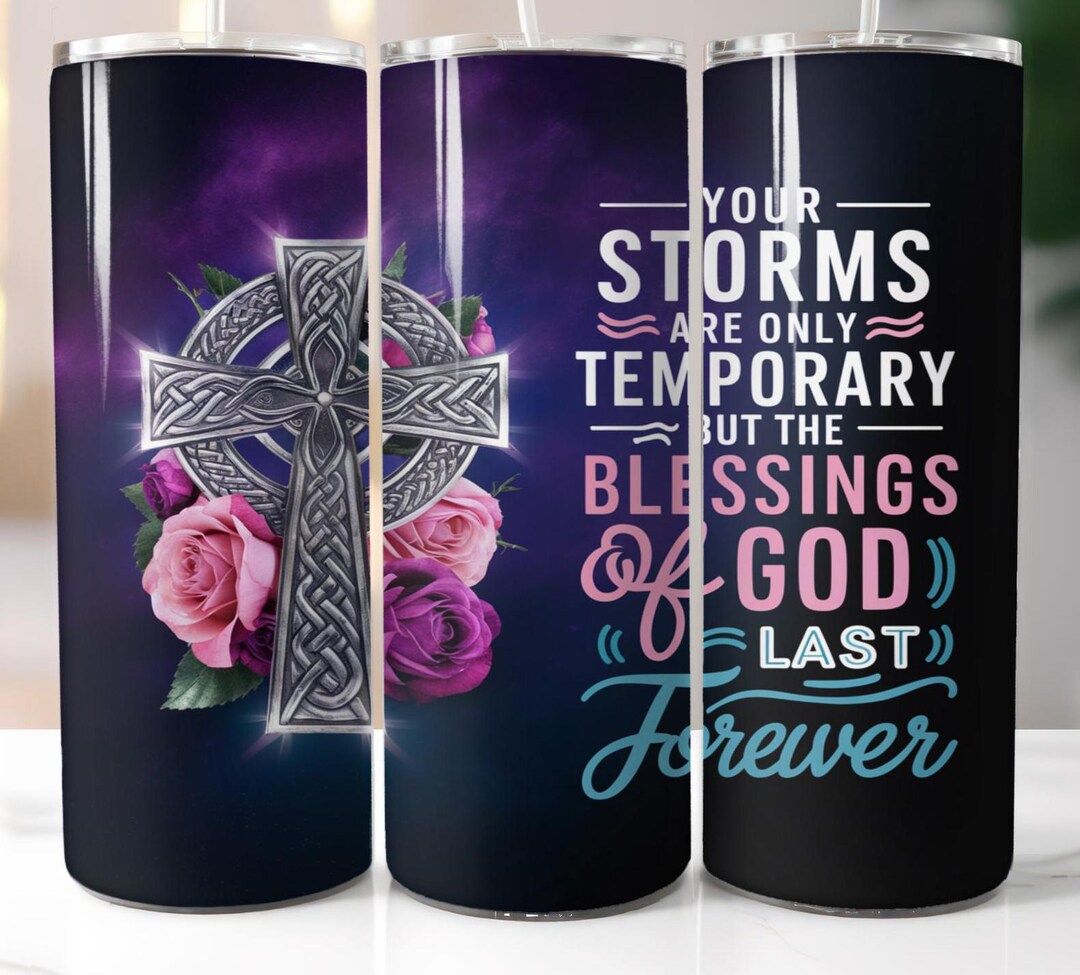 Christian Bible Verse Tumbler 20oz Skinny Wrap: Inspirational PNG ...