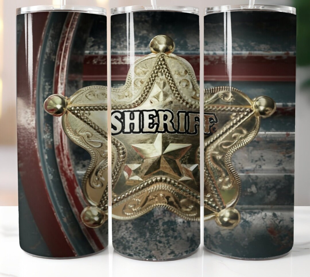 Sheriff Law Enforcement 20 Oz Skinny Sublimation Tumbler Wrap Digital ...
