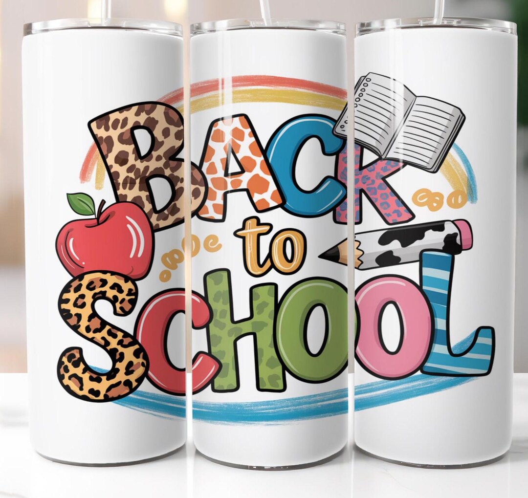 Back to School Tumbler Wrap, School 20 Oz Skinny Tumbler Sublimation ...