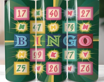 Bingo Theme 20oz TUMBLER Wrap Png, Bingo Queen, Digital Download, Bingo ...