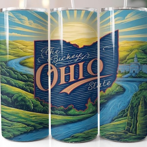 Ohio State Tumbler Wrap PNG: 20oz Skinny Sublimation Design (digital ...