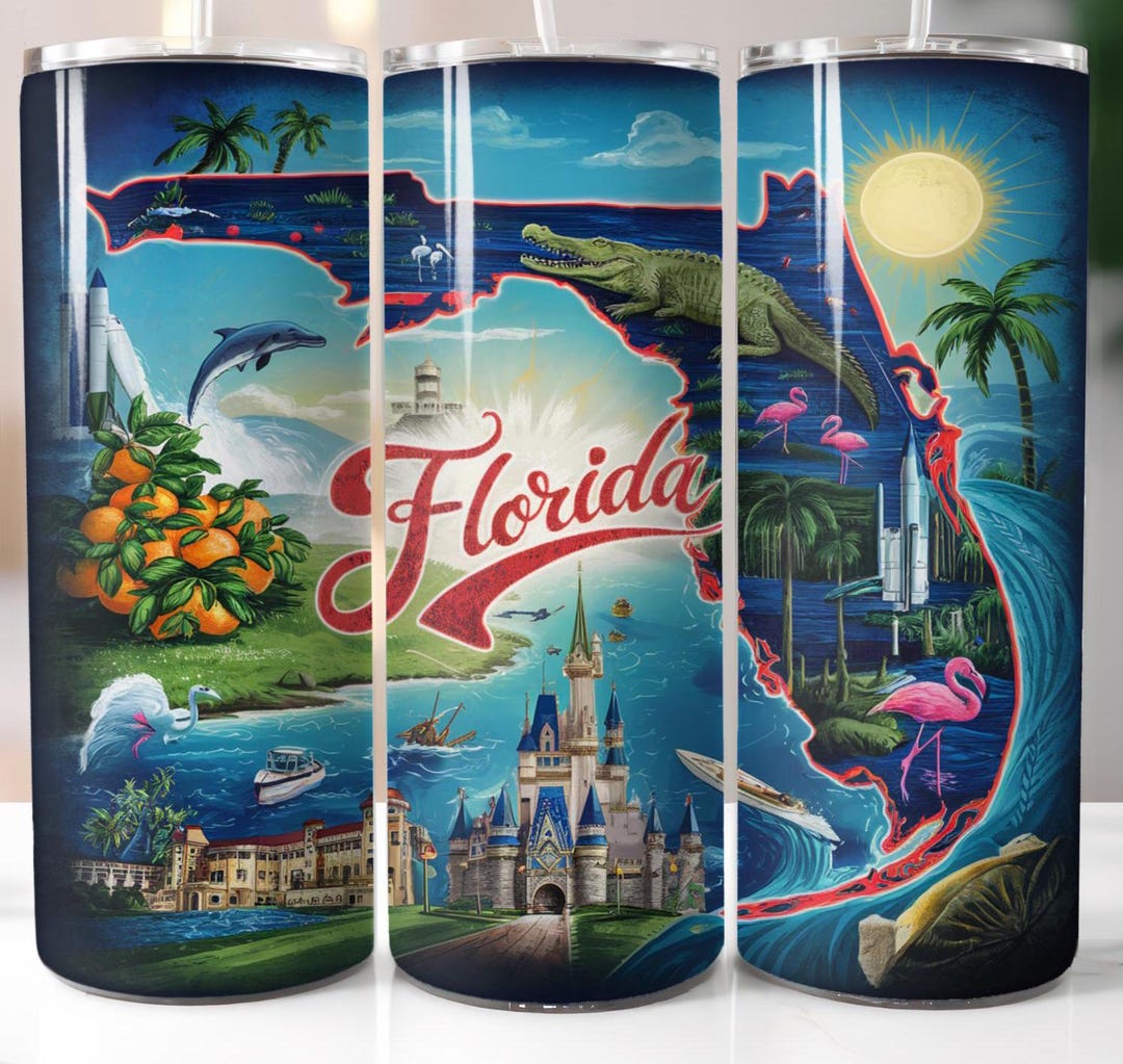 Florida Tumbler Wrap: Orlando Theme Park Design (digital Download) - Etsy