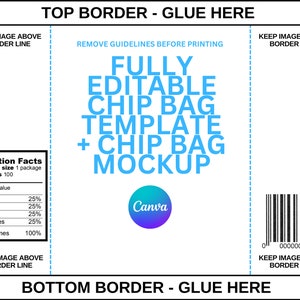 Fully Editable Chip Bag Template | Blank Chip Bag | Chip Bag Label ...