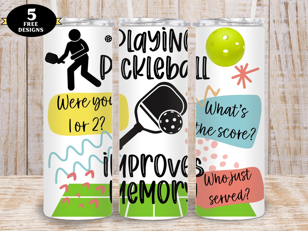 Pickleball Tumbler, Pickleball Improves Memory Tumbler Png, Cute ...